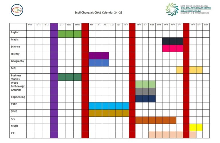 CBAs & Calendar - Scoil Chonglais