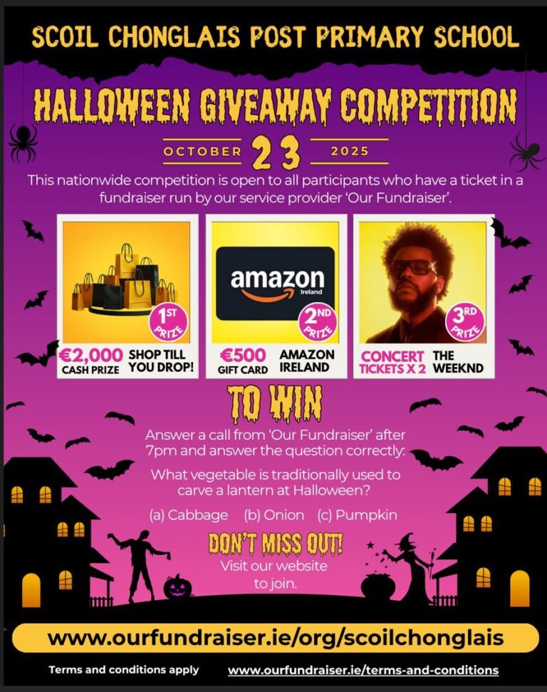Exciting news! Halloween Giveaway Competition! - Scoil Chonglais