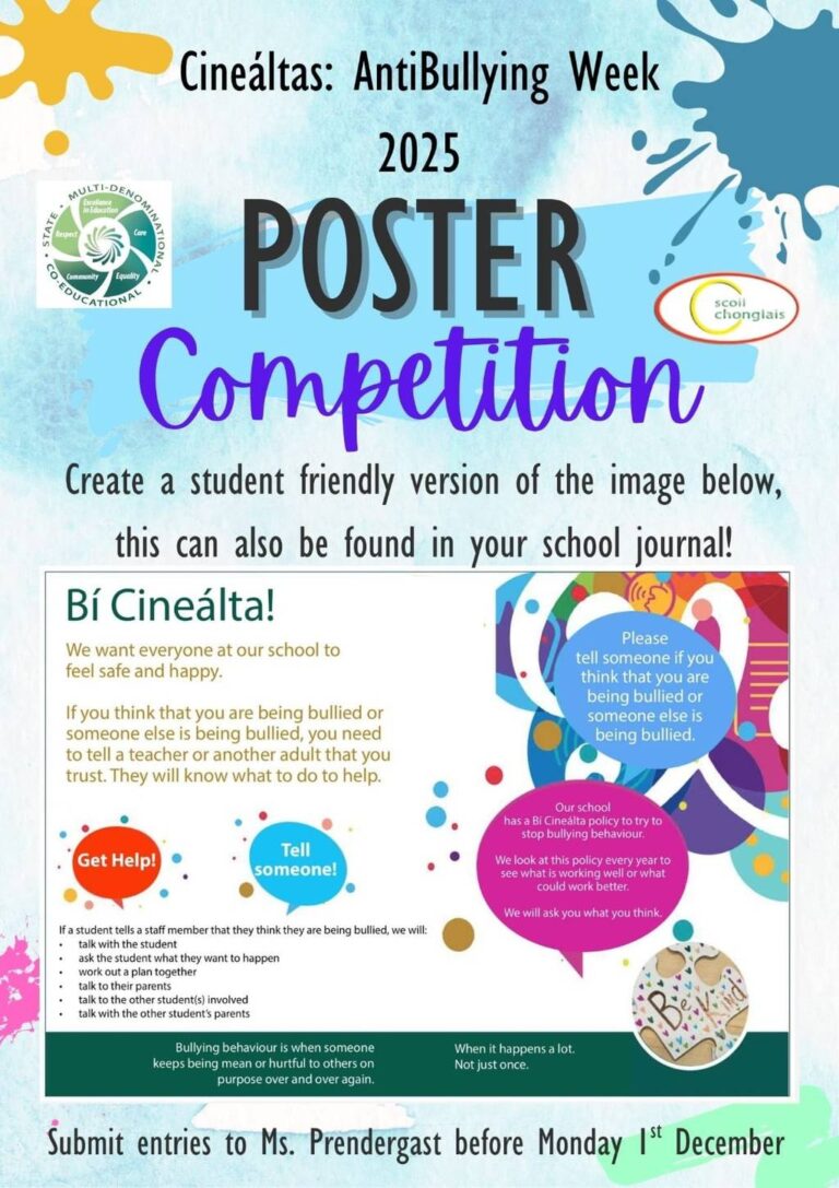 Bí Cinéalta Poster Competition - Scoil Chonglais